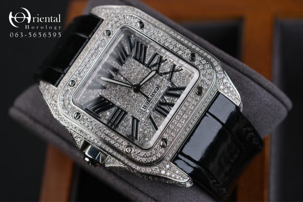Cartier Santos 100 XL Full Diamond - Oriental Horology